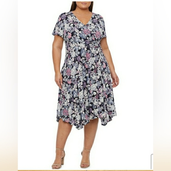 Perceptions | Dresses | Perceptions New York Floral Puff Print Midi ...